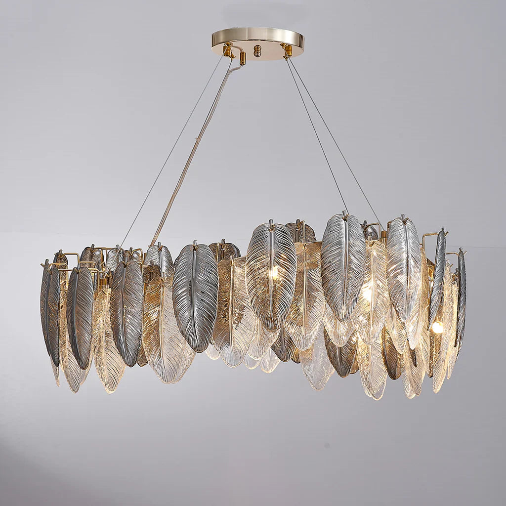 Llona Contemporary 8-Light Plume Chandelier – Oasislamps