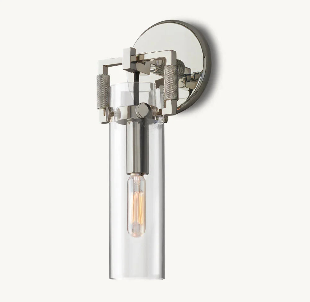 MACHINIST GLASS CYLINDER SCONCE 9" – Oasislamps