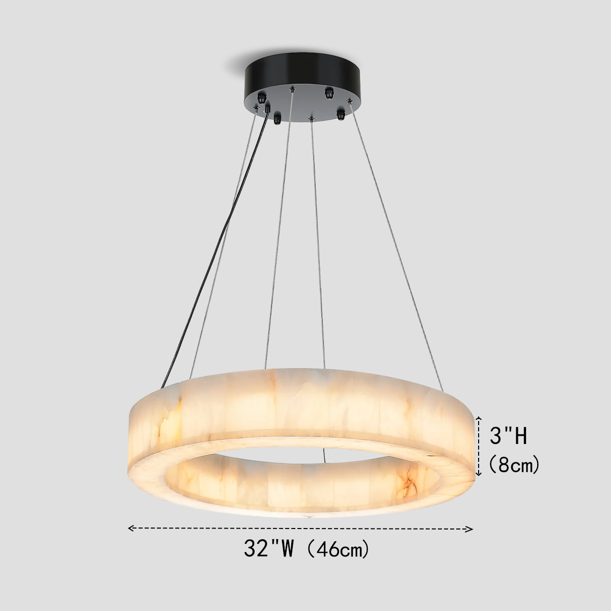 Natural Marble Halo Round Ring Chandelier – Oasislamps
